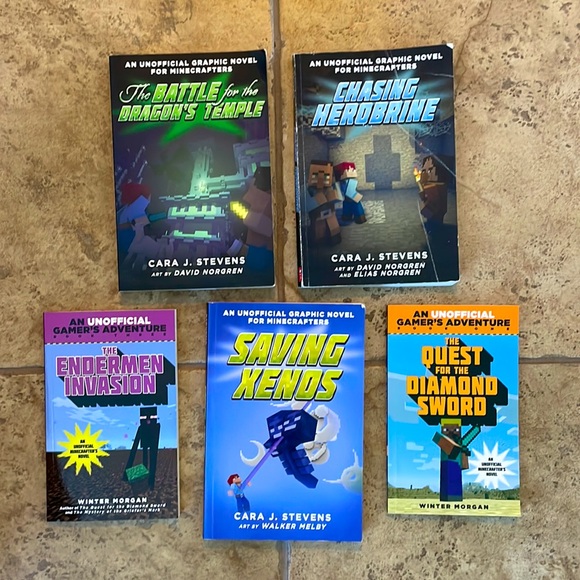 Other | Set Of 5 Unofficial Minecraft Books Chapter Books Graphic ...